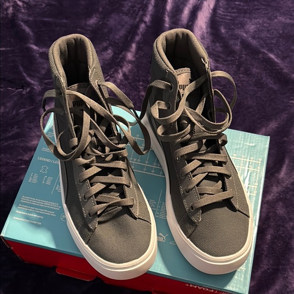 Puma | Shoes | Puma Hightop Sneakers In Gray | Poshmark